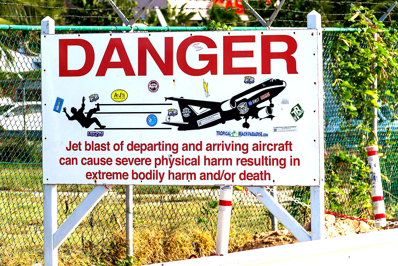 St Martin Airport Fence Surfing