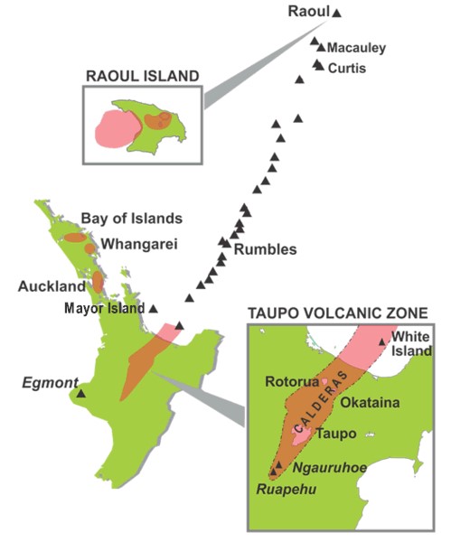 New Zealand Volcano Map