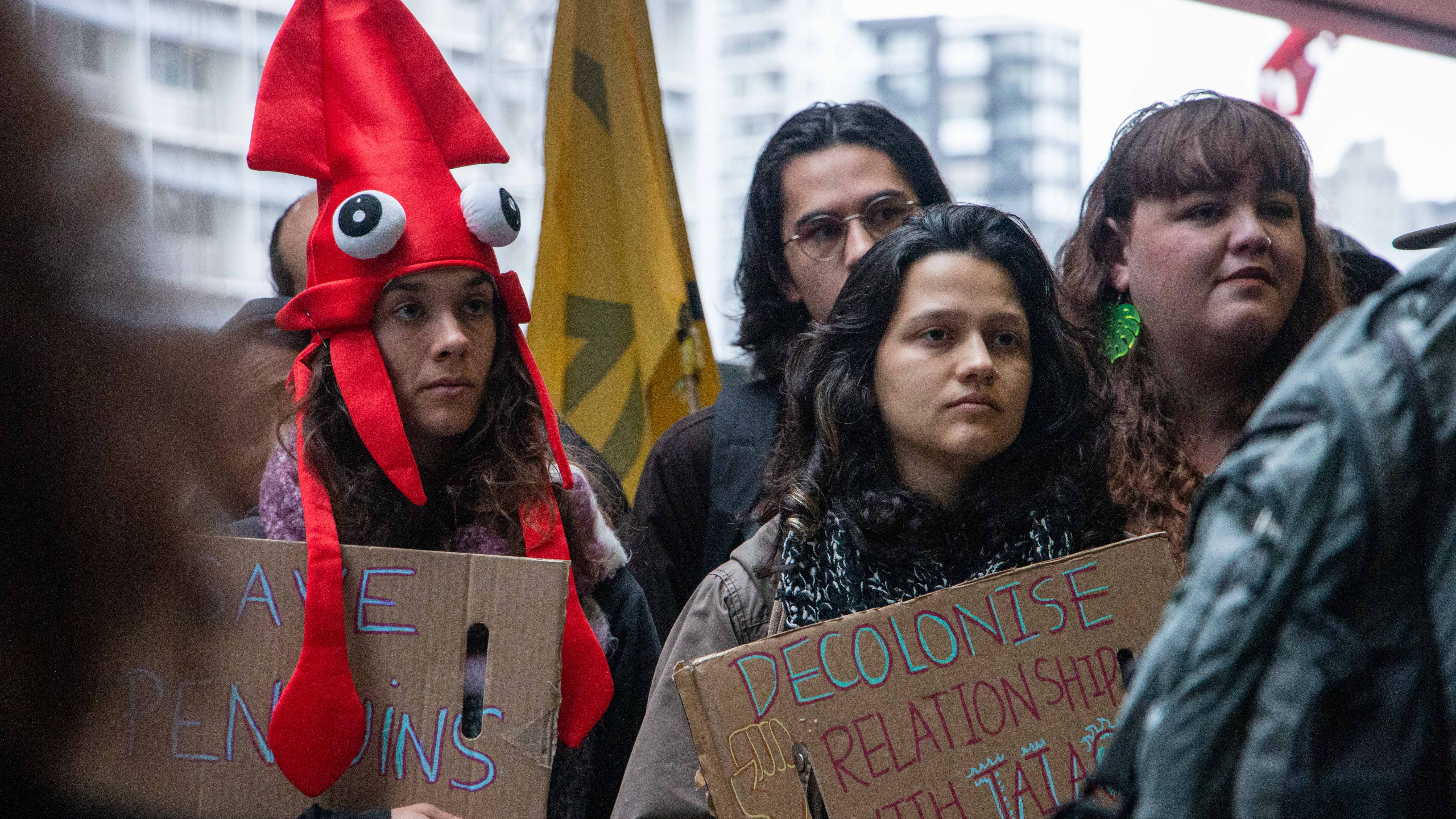 Photos: Protest outside Auckland Council against Waiheke Island marina
