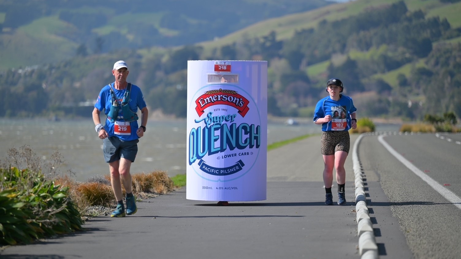 Man runs Dunedin marathon inside giant homemade beer can