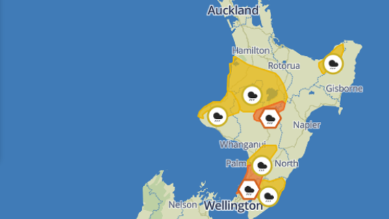Heavy rain watches, warnings across North Island